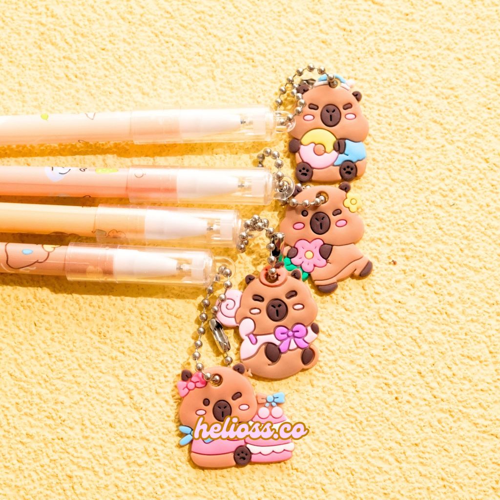 Jual PULPEN GANTUNGAN GEPENG CAPYBARA GEMOY LUCU PULPEN GEL PENA UNIK ...