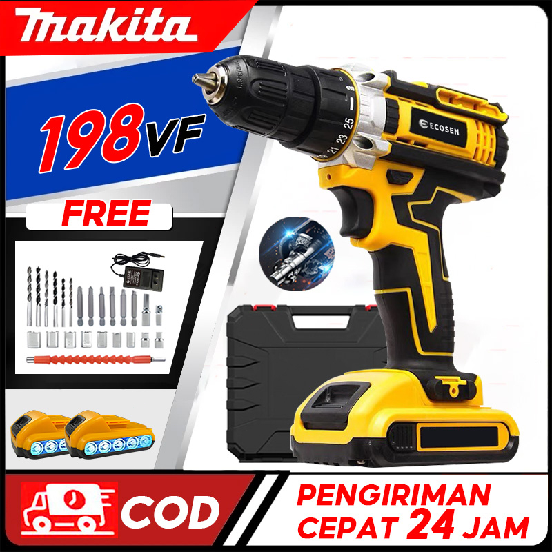Jual ECOSEN COD! 36vf Mesin bor 2baterai cas ecosen10mm bor listrik ...