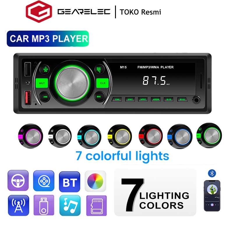 Jual GEARELEC Tape Audio Mobil Single Din Bluetooth Multifungsi ...