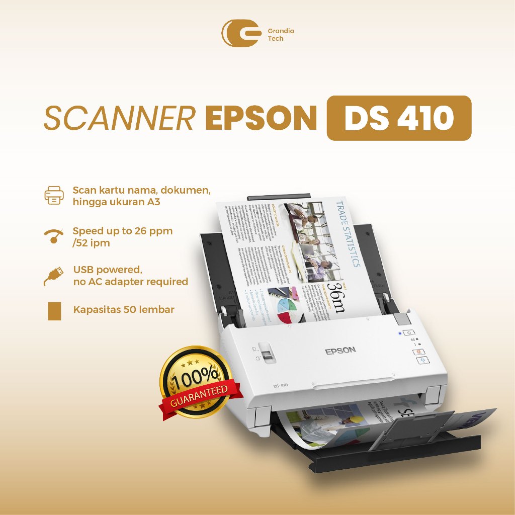 Jual Scanner Epson DS410 DS 410 DS-410 - Epson WorkForce DS-410 A4 ...