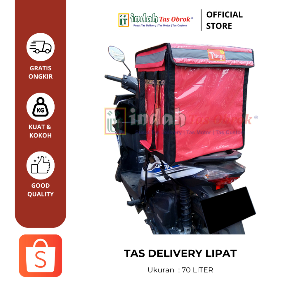Jual Indah Tas Obrok - Tas Delivery Non Makanan Lapisan Spon 72L Merah ...