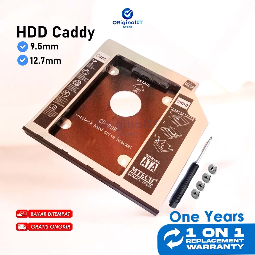 Jual SSD HDD CADDY SLIM TIPIS TEBAL 9.5mm 12.7mm SATA HARDDISK DVD CD ...