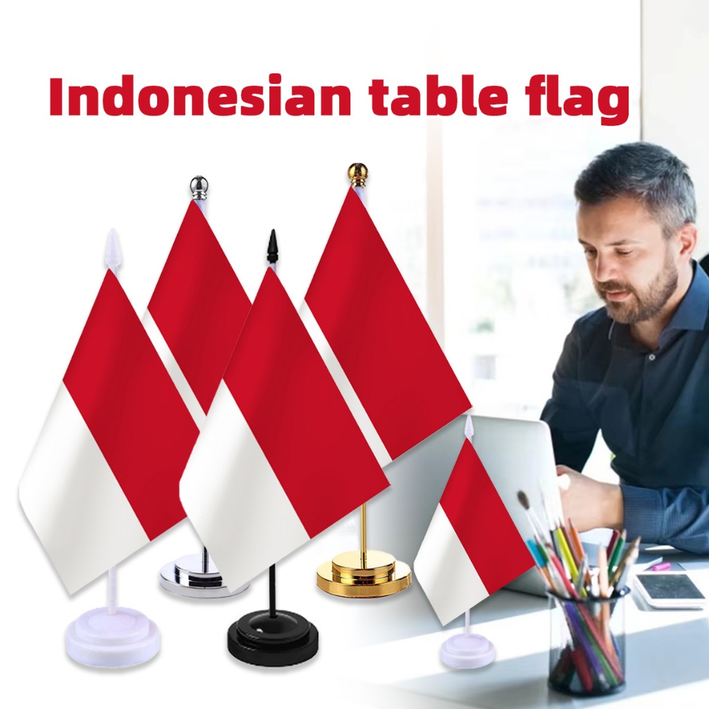 Jual Bendera meja merah putih 30cm stand bendera Bendera meja indonesia ...