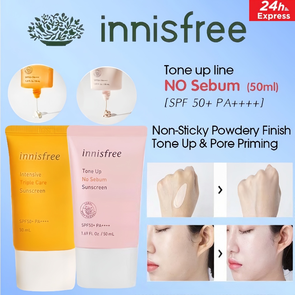 Jual 【100% ORI】Innisfree Sunscreen Tone Up No Sebum/Triple Shield ...