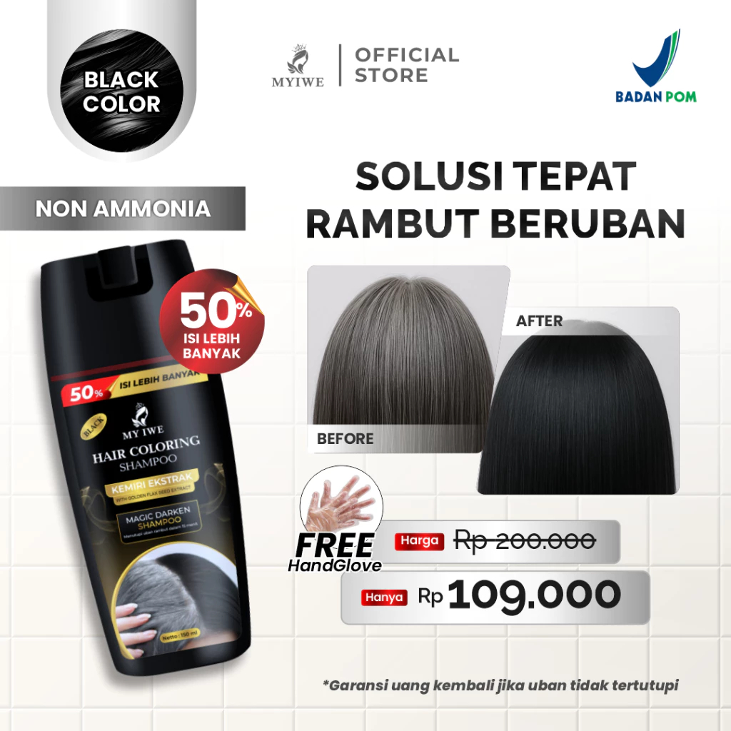 Jual Myiwe Shampoo Penghitam Rambut Uban / Shampoo Penghilang Uban ...