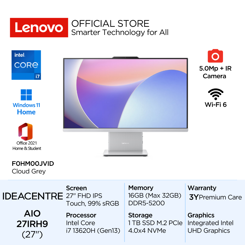 Jual Lenovo PC IdeaCentre AIO 3i 27IRH9 Intel Core i7 13620H Win11 16GB 1TB SSD 27" FHD IPS ...