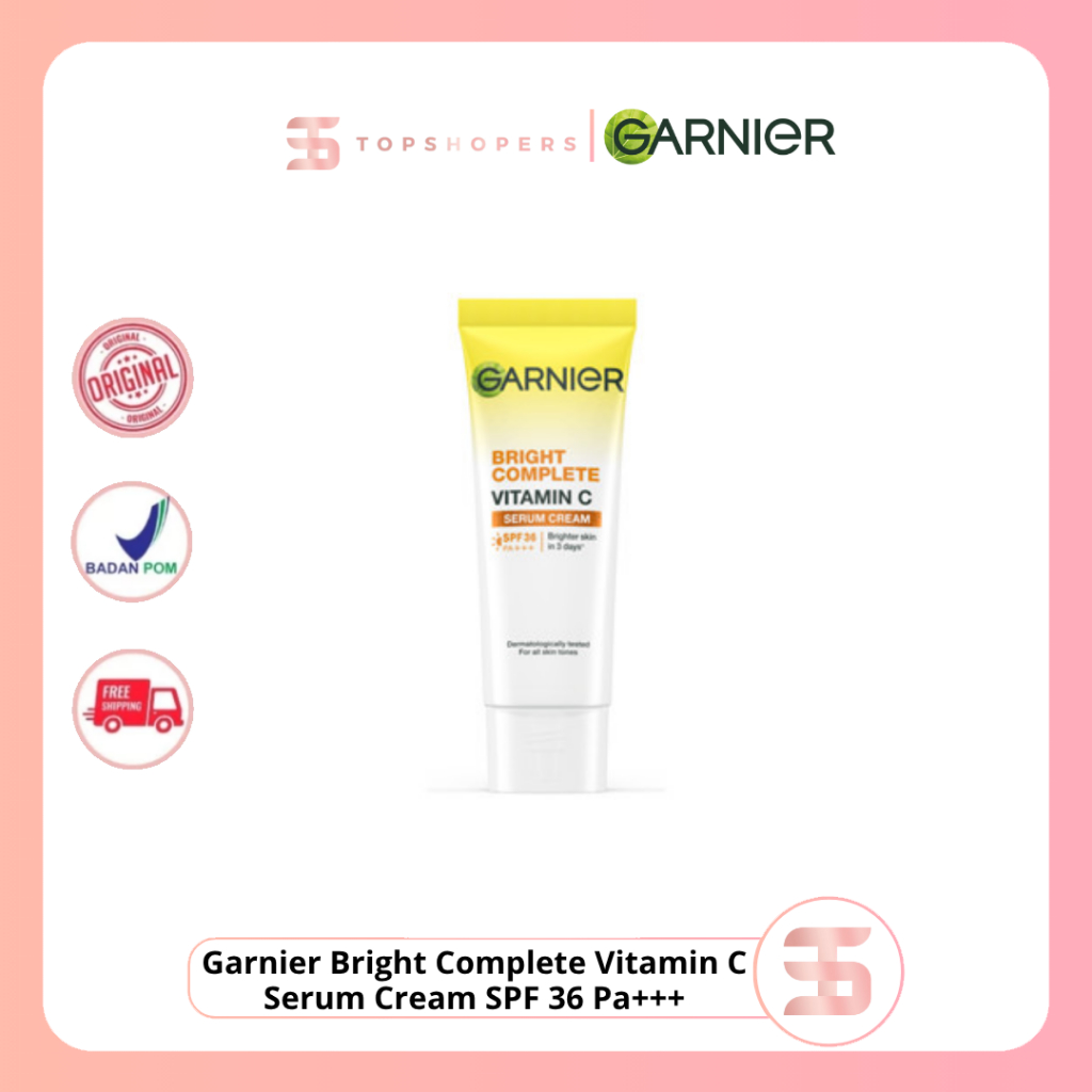 Jual Garnier Bright Complete Vitamin C Serum Cream SPF 36 Pa+++ | Shopee Indonesia