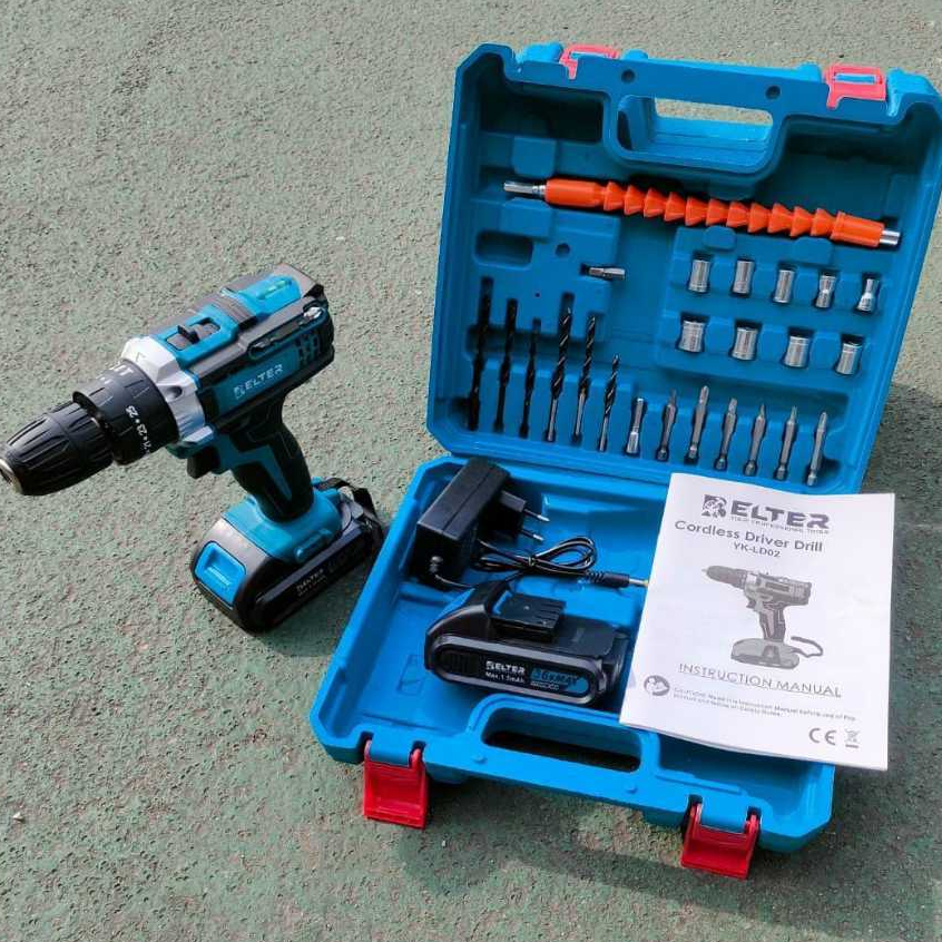 Jual Mesin bor 2baterai cas 10mm 36V bor listrik murah bor tangan ...