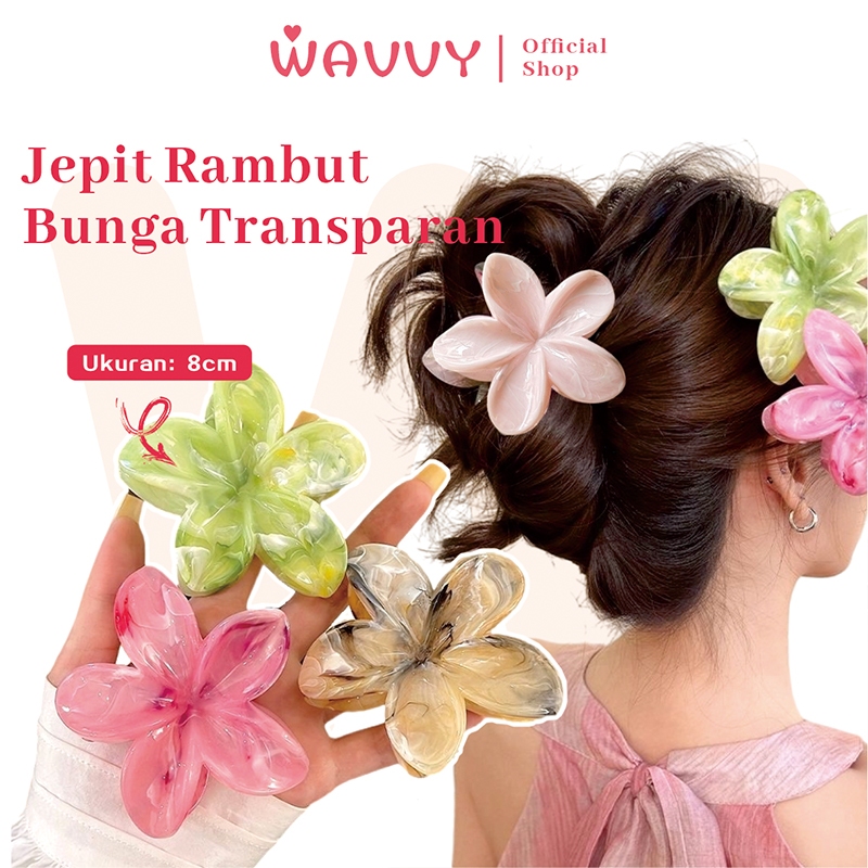 Jual Wavvy Jepit Rambut Bunga Kamboja / Jepit Rambut Pola Bunga Marmer ...