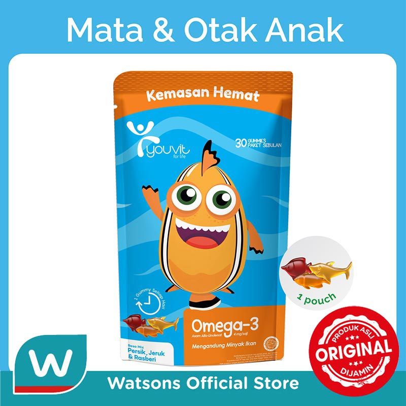 Jual Youvit Omega- 3 Anak 30 Hari untuk Otak & Mata Anak 120g | Shopee ...