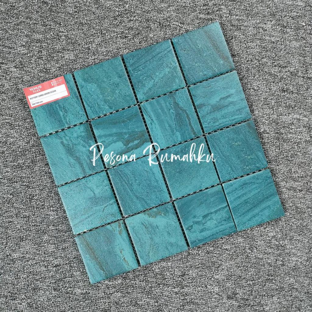 Jual Venus Pottery Cerra Green Ocean Matt (PERLEMBAR)- Mosaic Mozaik ...