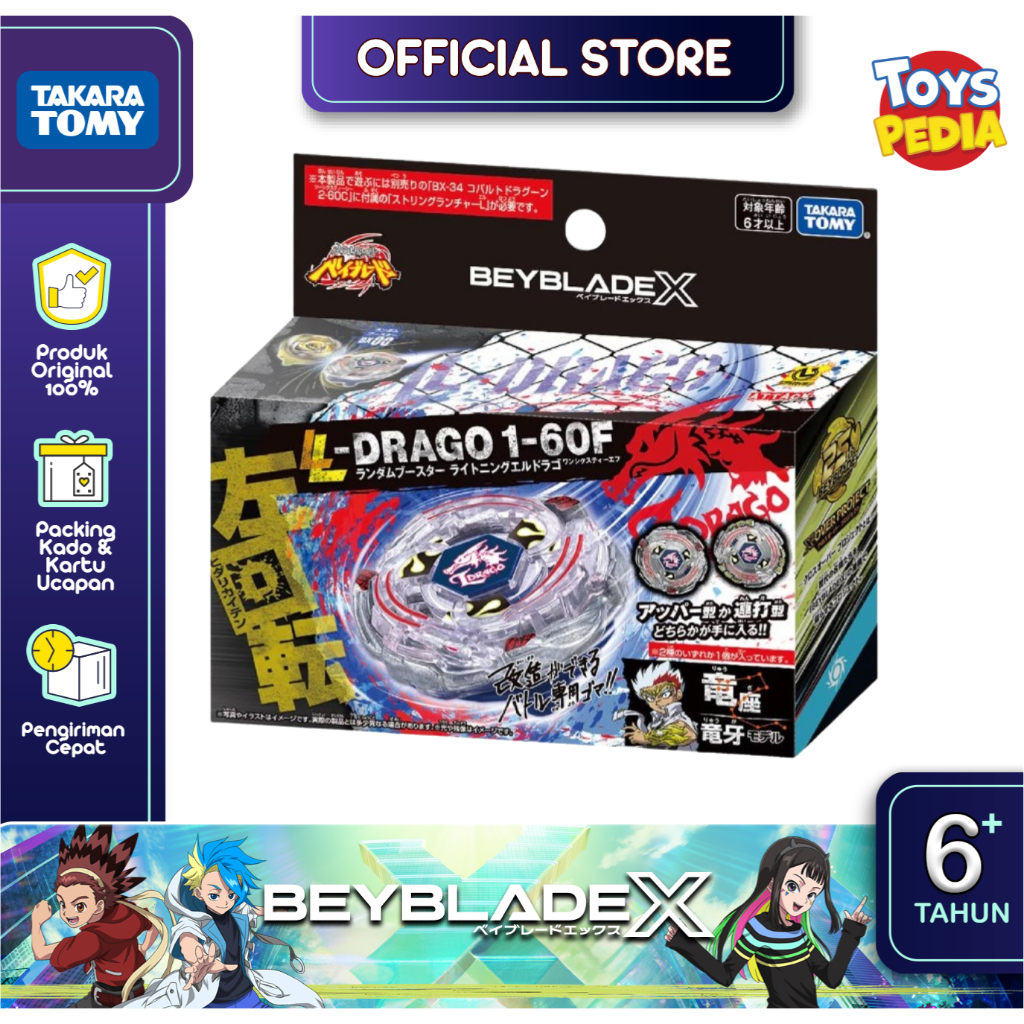 Jual Beyblade X Lightning L-Drago BGX-07 – Rare Booster Mainan Gasing ...