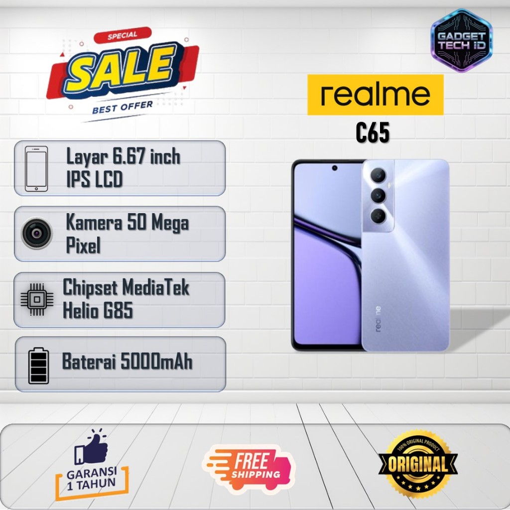 Jual Realme C65 8GB 256GB Garansi Resmi Indonesia | Shopee Indonesia