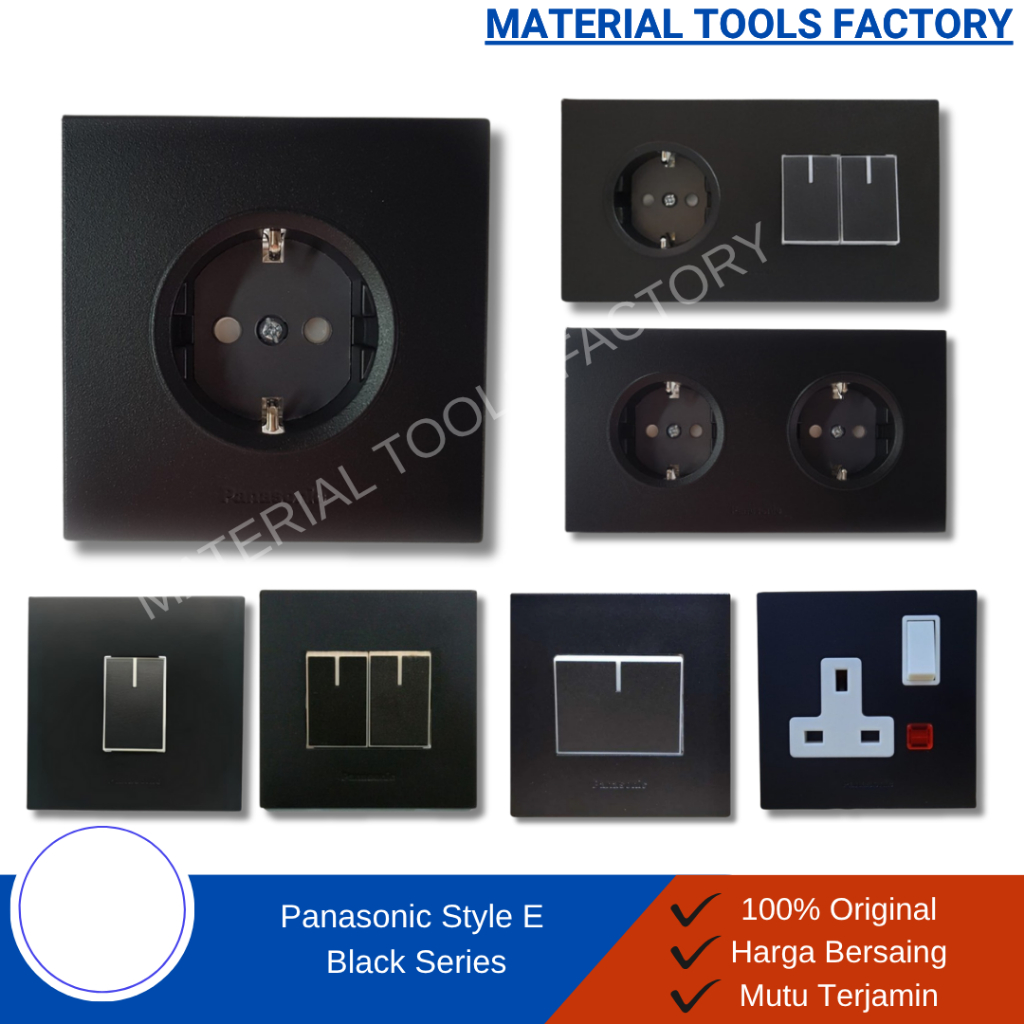 Jual SAKLAR - STOP KONTAK - SAKLAR LAMPU - SAKLAR PANASONIC BLACK STYLE ...