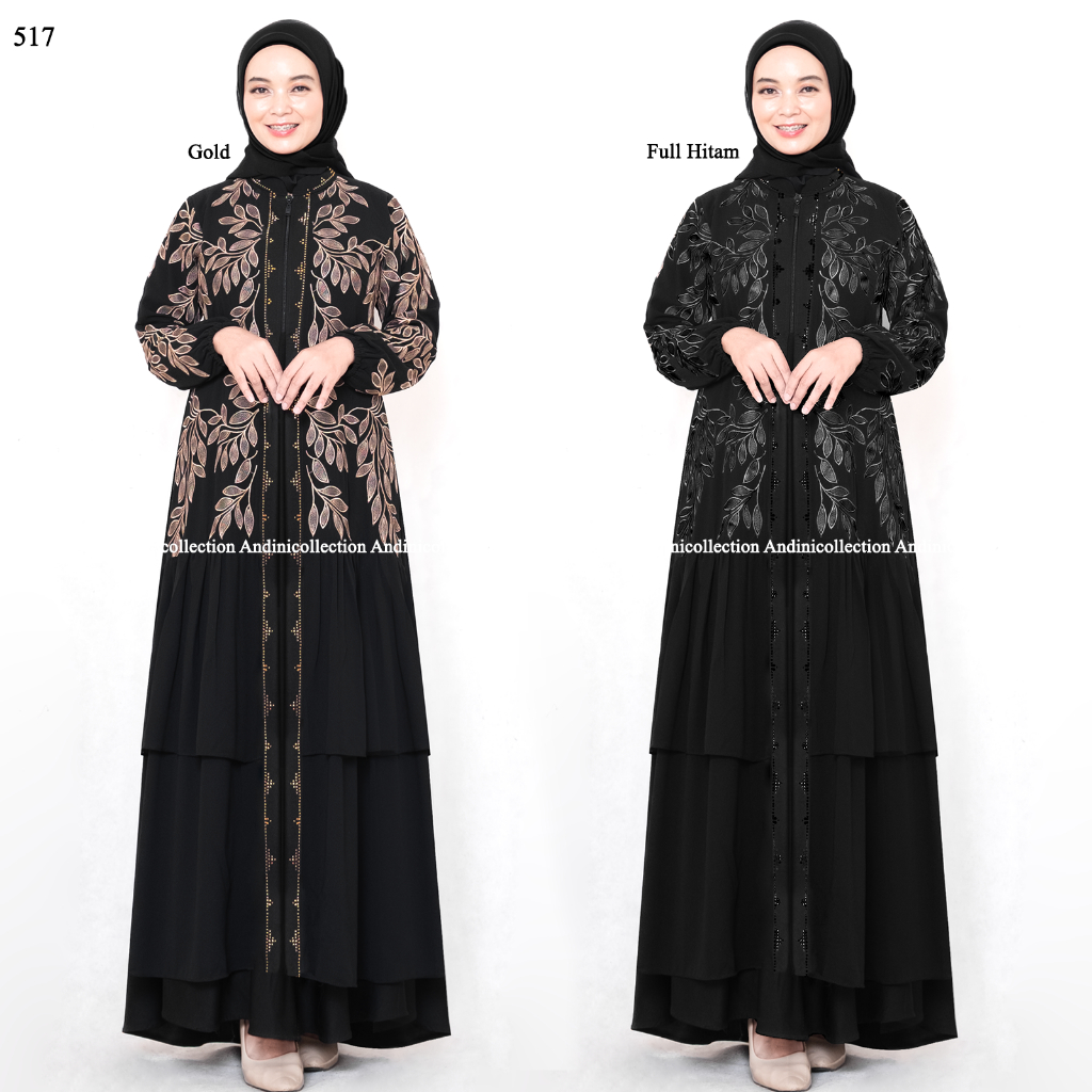 Jual Abaya Hitam Turkey Premium Gamis Syari Bordir Payet Elegan ...