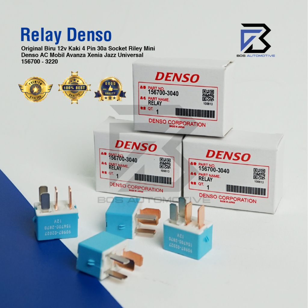 Jual Relay Denso Original Biru 12v Kaki 4 Pin 30a Socket Riley Mini ...