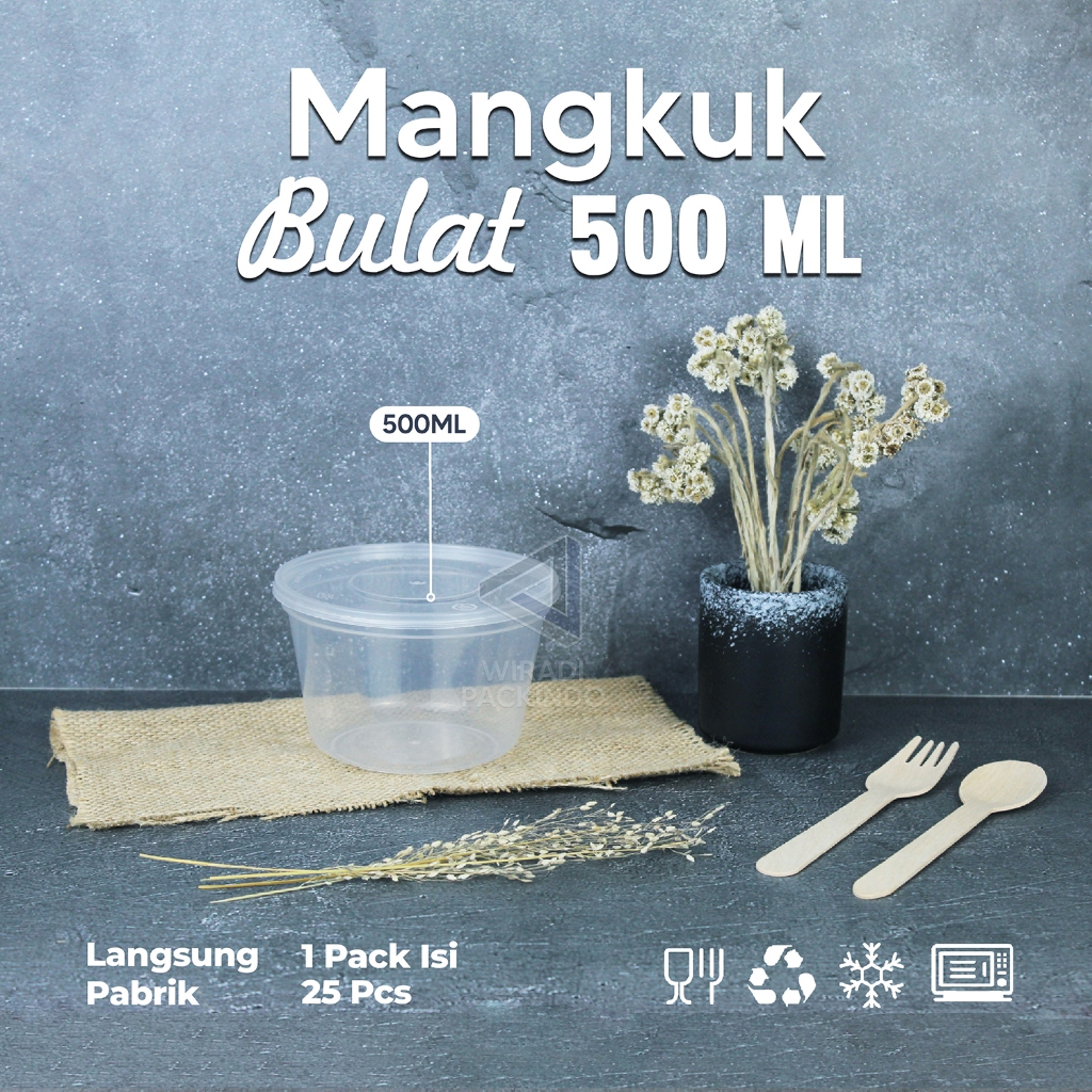 Jual Mangkuk Plastik 500ML / Thinwall 500 ML Bulat / Cup Salad PREMIUM ...