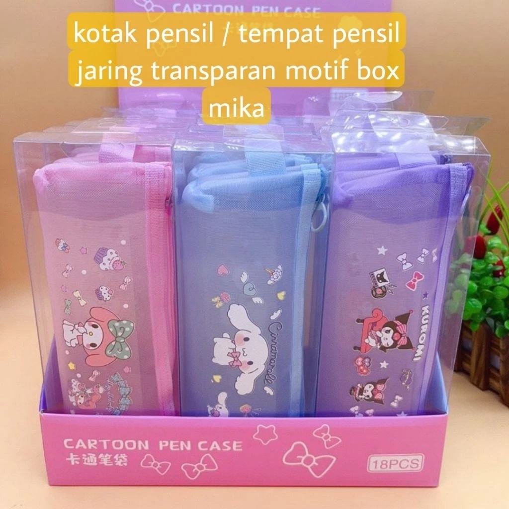 Jual DYPACK Kotak Pensil Jaring Transparan Kekinian: Packing Pouch Mika ...