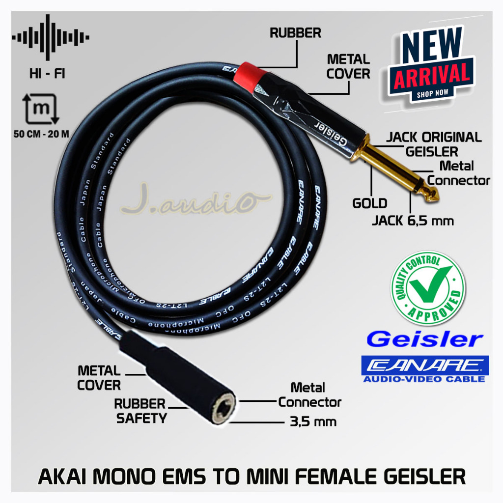 Jual JAPAN STANDARD - Kabel audio profesional 1x Akai mono EMS to Mini ...