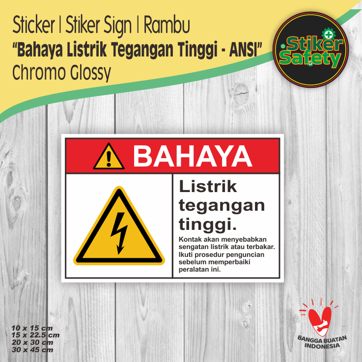 Jual Sticker Stiker Sign Rambu Bahaya Listrik Tegangan Tinggi - ANSI ...