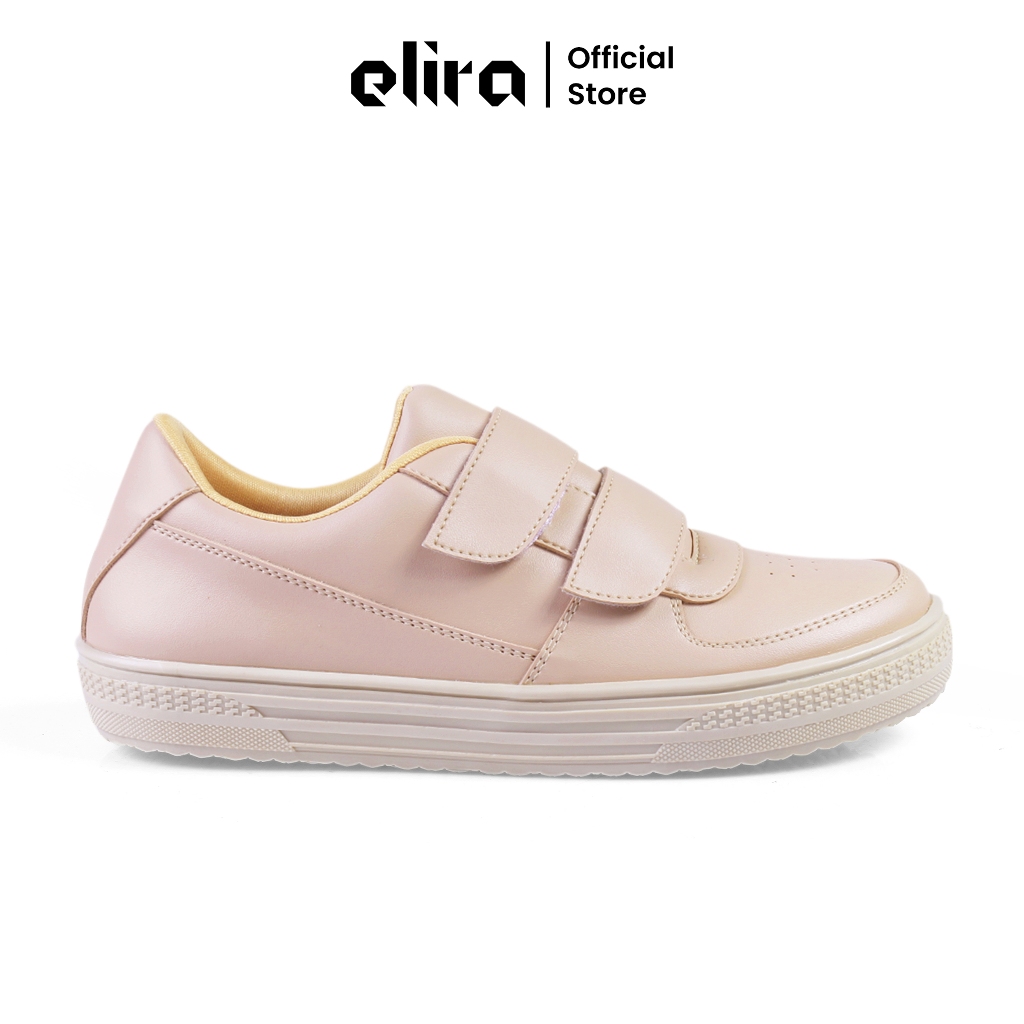 Jual ELIRA Sepatu Perekat Sneakers ALMA Cream White Strap Shoes Women ...