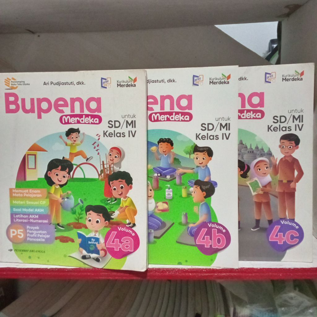 Jual Buku Bekas Bupena 4a, 4b, 4c, 4d. SD MI Kelas 4 Kurikulum Merdeka Penerbit Erlangga ...