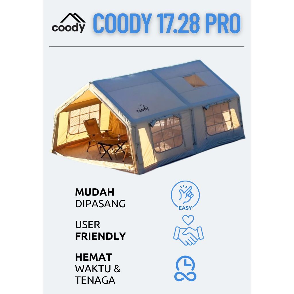 Jual Coody 17.28 Pro Inflatable Tent || Premium Luxury Glamping Estetik Tenda Angin | Shopee ...