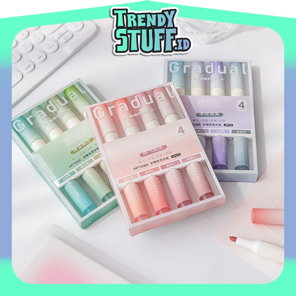 Jual TrendyStuff.id 1 SET ISI 4 HIGHLIGHTER GRADUASI WARNA SOFT LEMBUT ...
