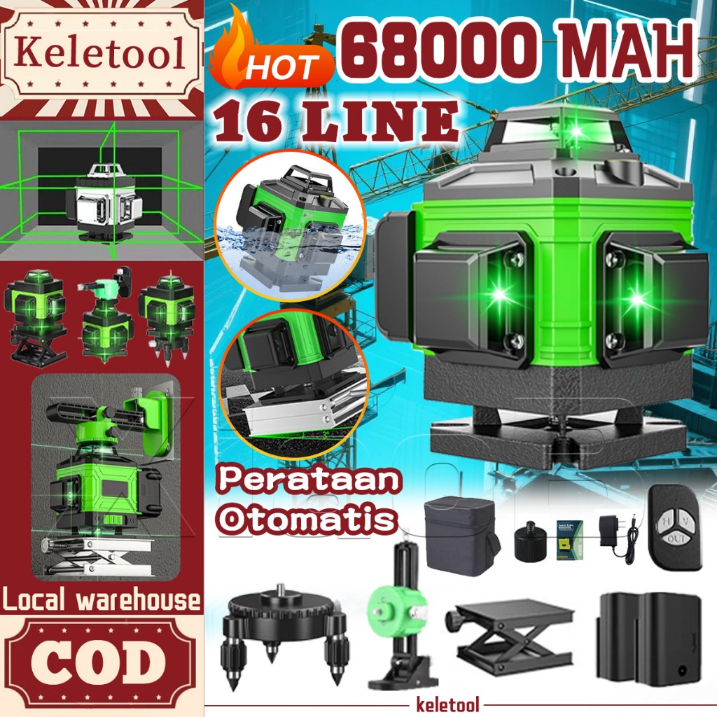 Jual Laser Tukang Bangunan Self Leveling 16 Line Waterpass Laser ...