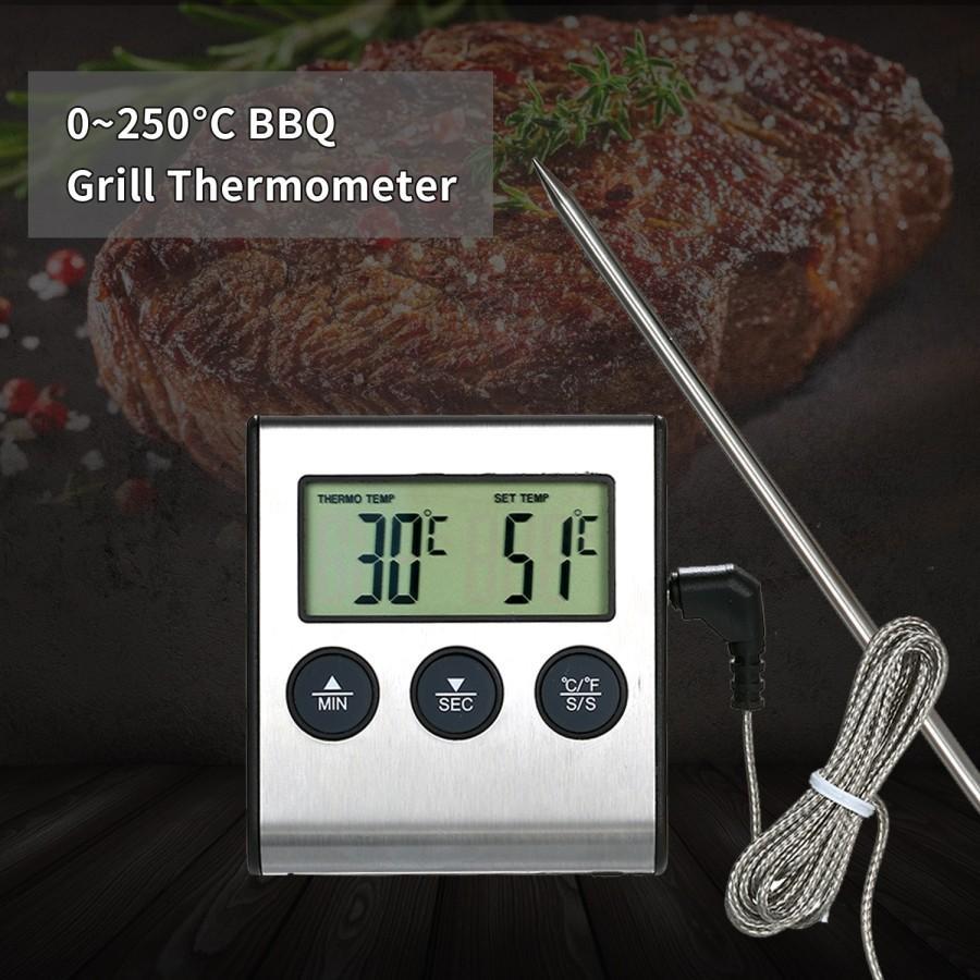 Jual Thermometer timer digital dapur masak suhu Makanan Stainless Steel ...