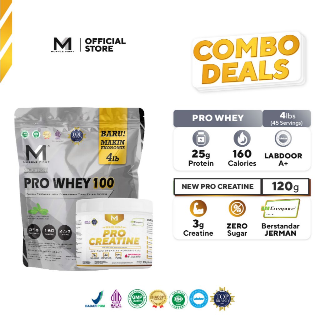 Jual [BUNDLE] MUSCLE FIRST Pro Whey 100 4lbs + New Pro Creatine ...