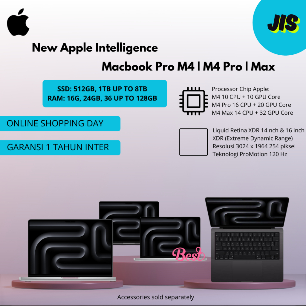 Jual Macbook Pro 14" Chip M4 PRO Ram 24GB SSD 512GB 12-Core CPU, 14 ...