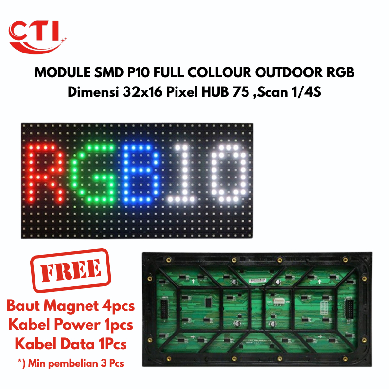 Jual Panel Module P10 Led Videotron Running text Full Outdoor SMD RGB ...