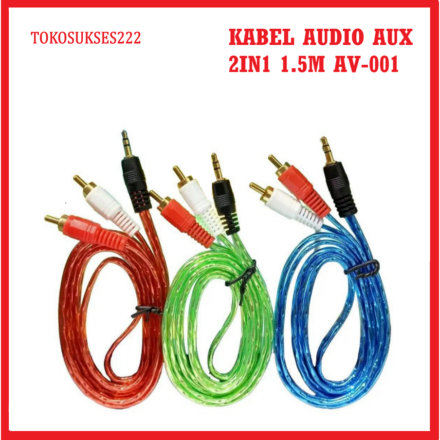 Jual Kabel Audio AUX AV-001 2in1 1.5 Meter Audio Cable | Shopee Indonesia