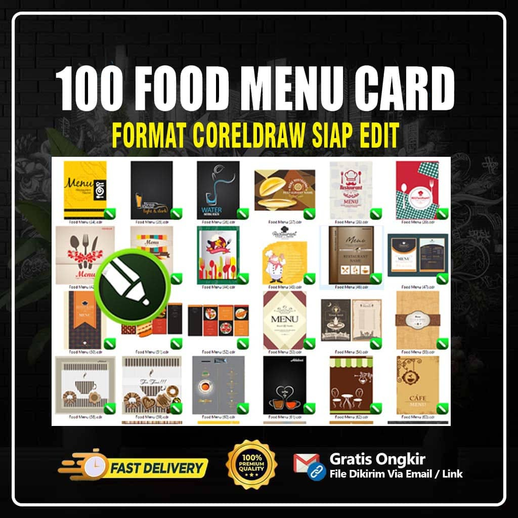 Jual 100 New Food Menu Card Design CorelDraw CDR | Shopee Indonesia