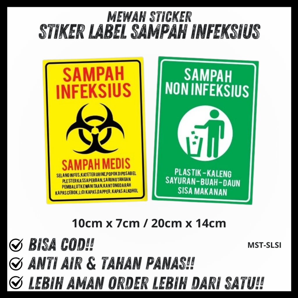 Jual Stiker Label Sampah Infeksius Sticker Infeksius dan Non Infeksius ...