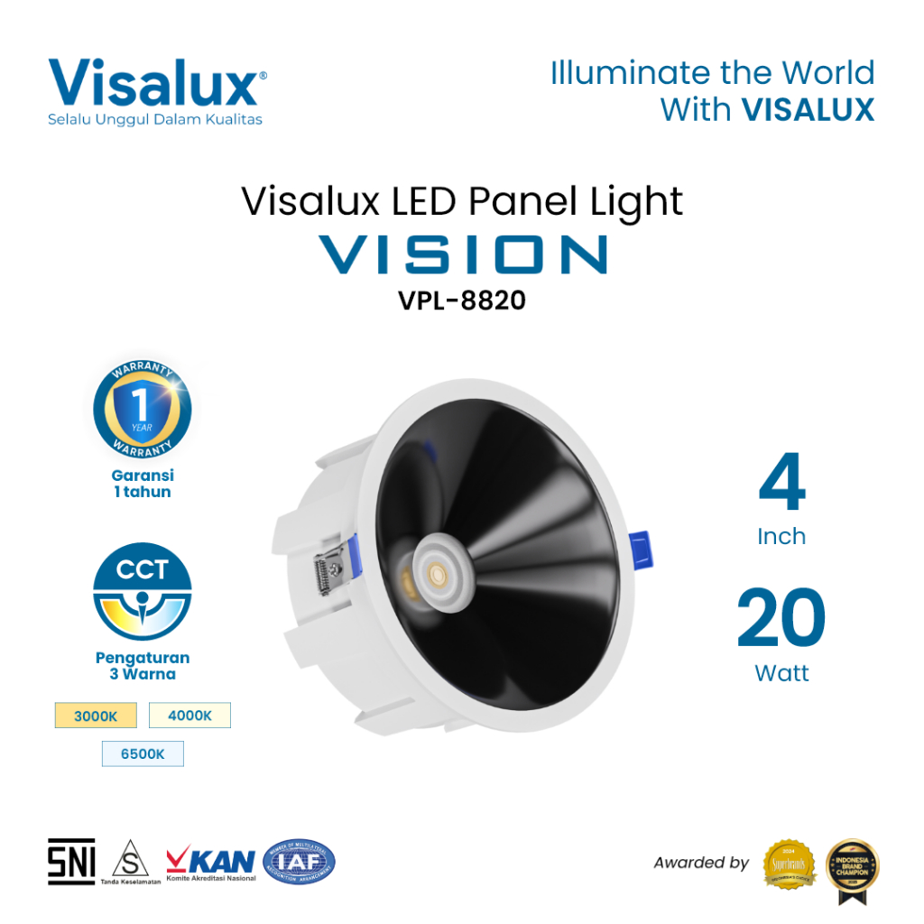 Jual Visalux Vision LED Panel Light Inbow 20W 4 Inch - Lampu Plafon ...