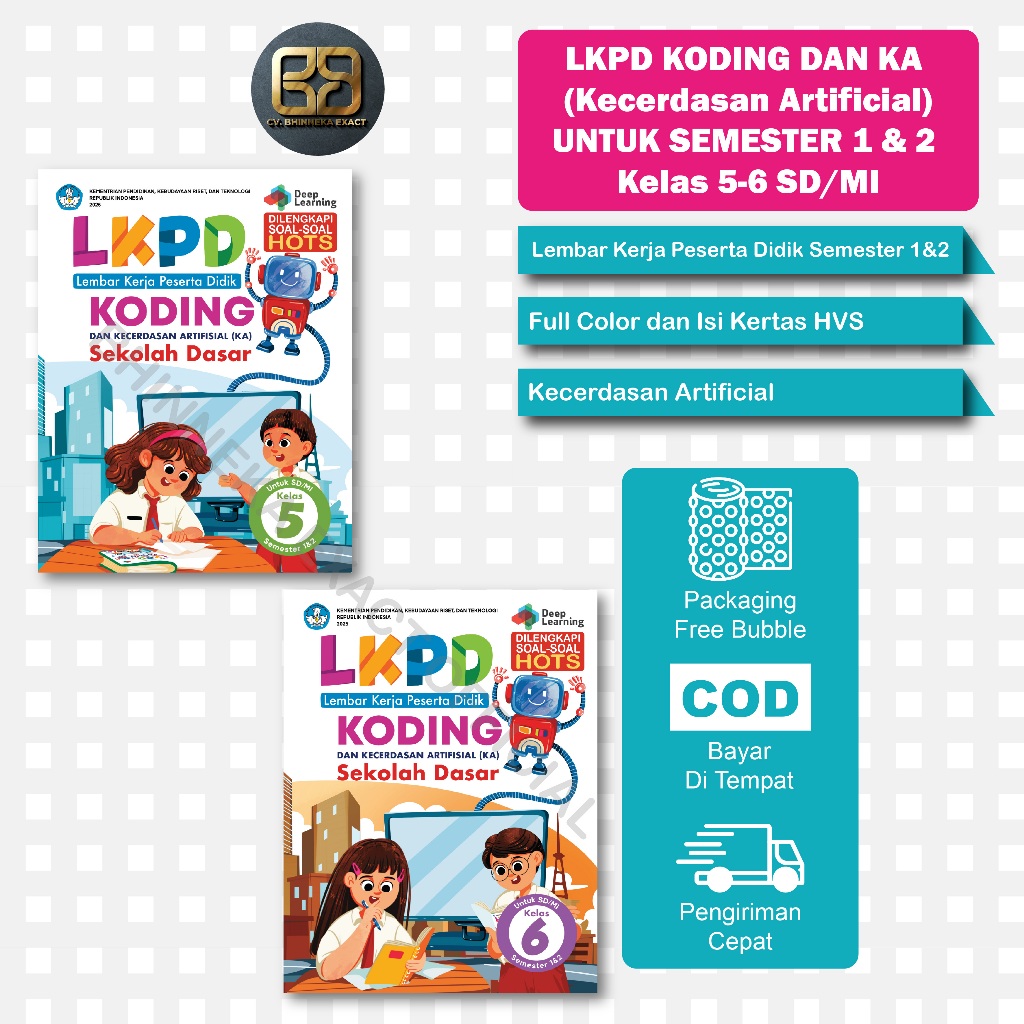 Jual LKPD Koding dan KA (Kecedasan Artificial) SD Kelas 5-6 Untuk Semester 1&2 Di Lengkapi Kunci ...