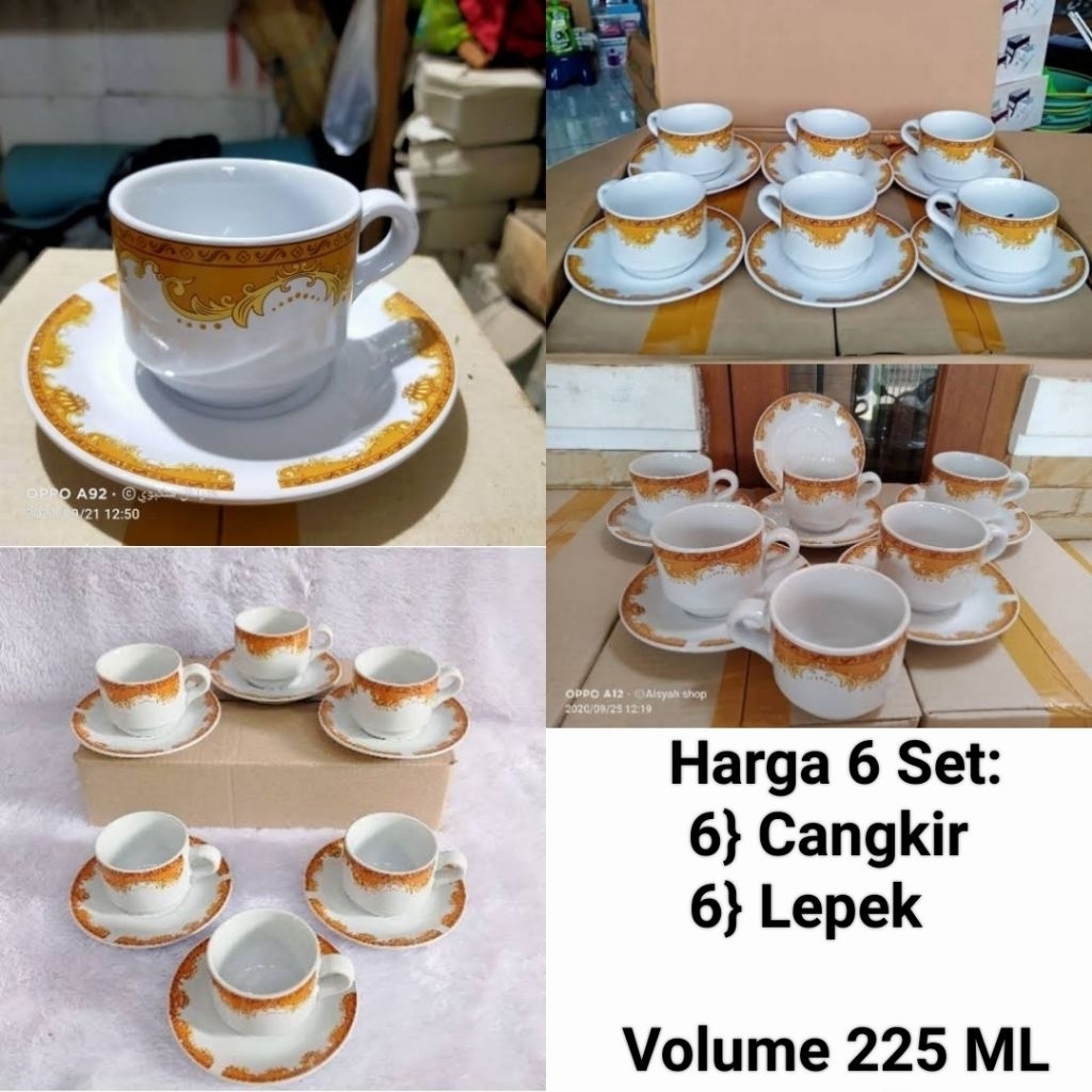Jual cangkir kopi cangkir set keramik gelas kopi keramik MAHKOTA satu ...