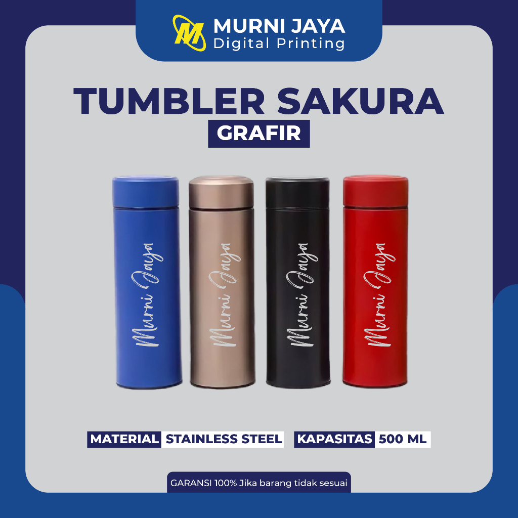 Jual MURNIJAYA | Tumbler Sakura Grafir Stainless | Tumbler Custom Nama ...
