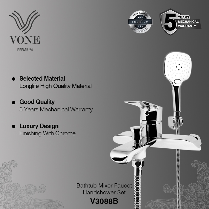 Jual VONE Kran Bathub Mixer Keran Shower Panas Dingin Set V3088B ( VONE ...