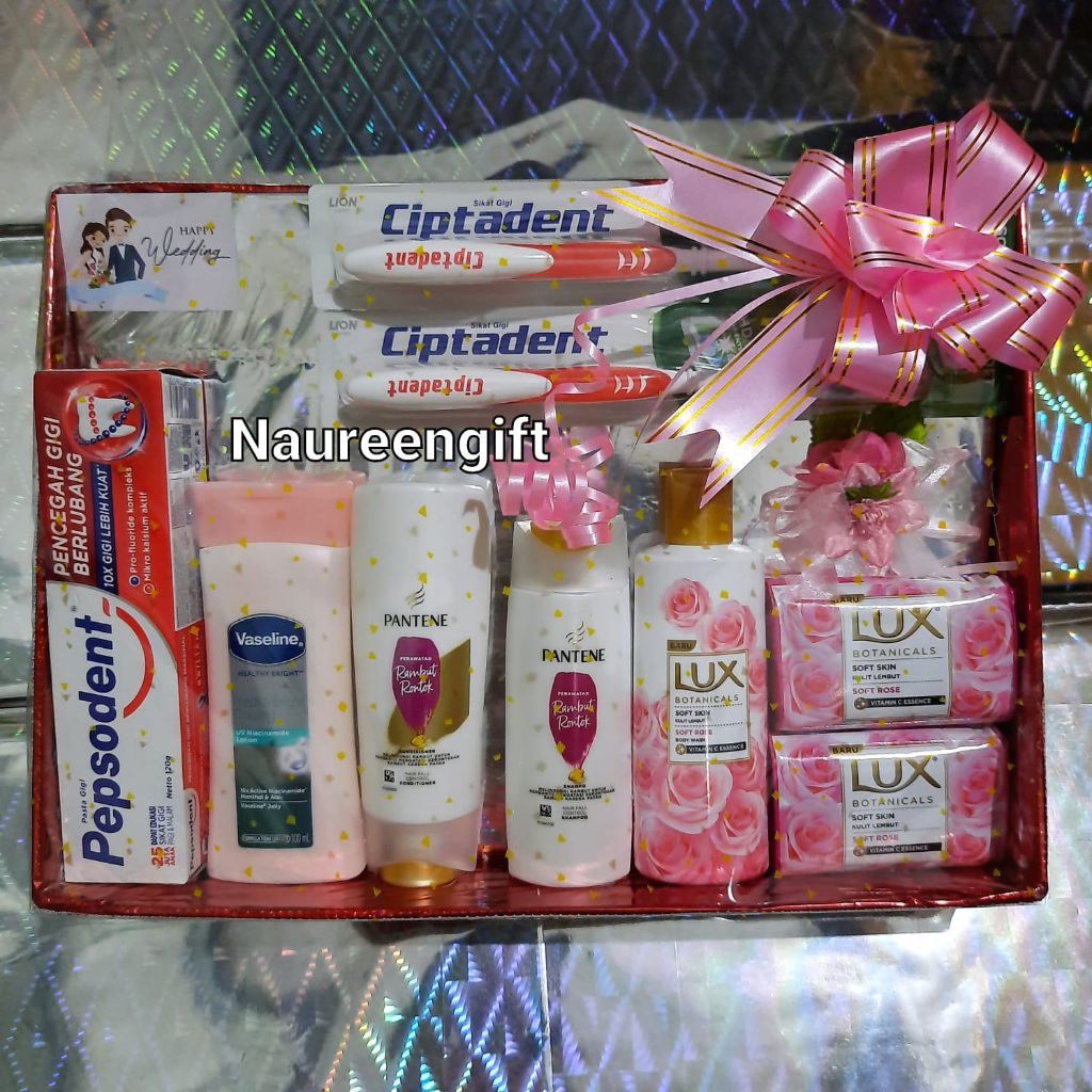 Jual Paket Seserahan Perawatan Mandi Pink New Box/Body Care/Peralatan ...