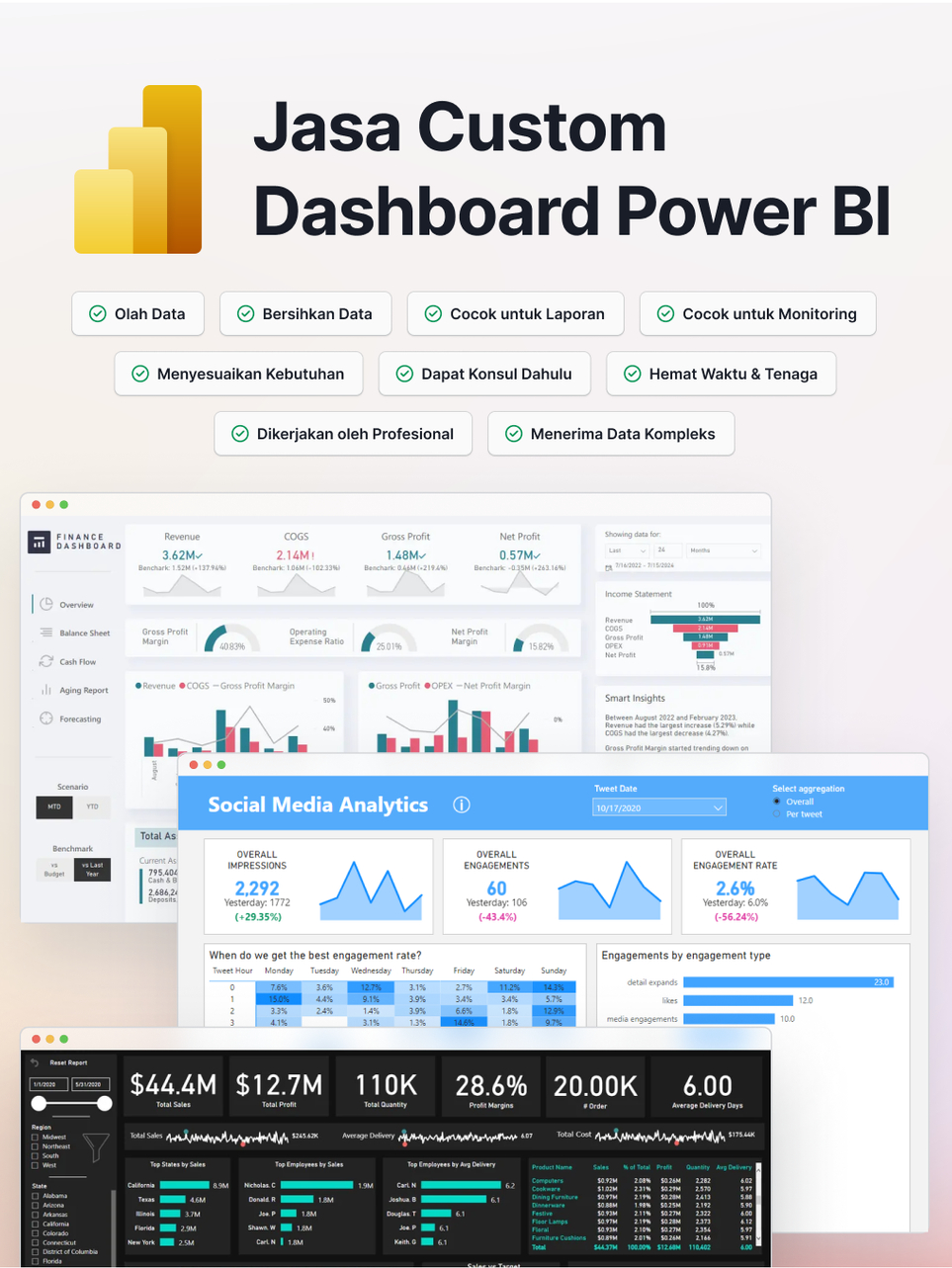 Jual Jasa Pembuatan Dashboard Power BI PowerBI Custom | Menyesuaikan ...