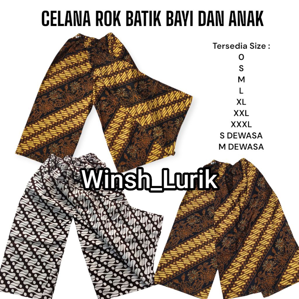 Jual CELANA ROK BATIK BAYI DAN ANAK - CELANA ROK BATIK - CELANA SARUNG ...