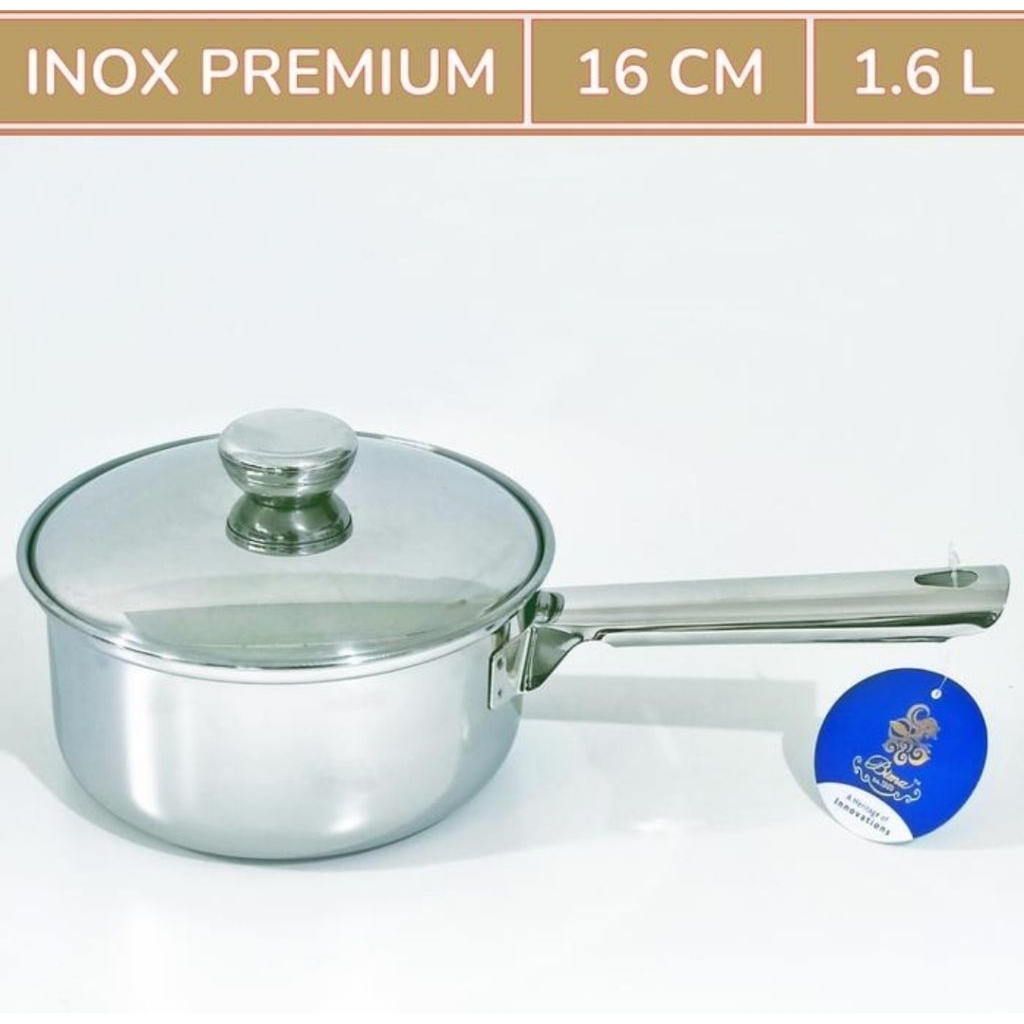 Jual BIMA : PANCI SUSU SAUCE PAN STAINLESS + TUTUP BIMA PRIMA 16 CM 18 ...