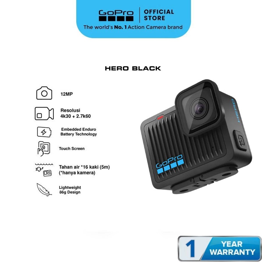 Jual GoPro Hero Black - 4K Video Resolution Waterproof Action Camera - Garansi Resmi | Shopee ...