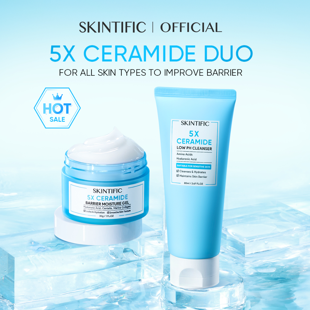 Jual SKINTIFIC -2pcs Barrier Set | 5X Ceramide Low pH Cleanser Soothing ...