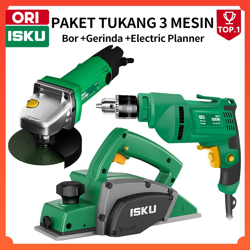 Jual PAKET TUKANG 3 MESIN ISKU Mesin Gerinda 500W + Mesin Bor Listrik ...