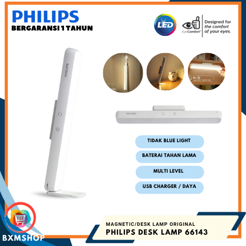 Jual Philips Magnetic Lamp 66143 Lampu Baca Meja Belajar /Lampu LED ...