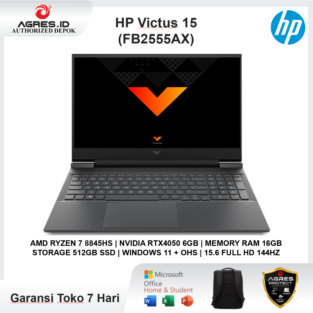 Jual Hp Victus 15 Ryzen 7 8845HS RTX4050 6GB 8GB 512GB Win 11 OHS 15.6 ...